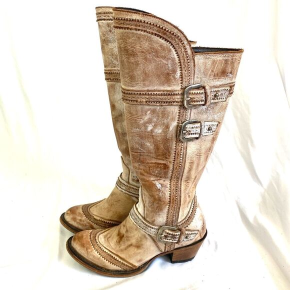 Lane | Shoes | Lane Sakes Alive Distressed Leather Boots Womens 65 ...